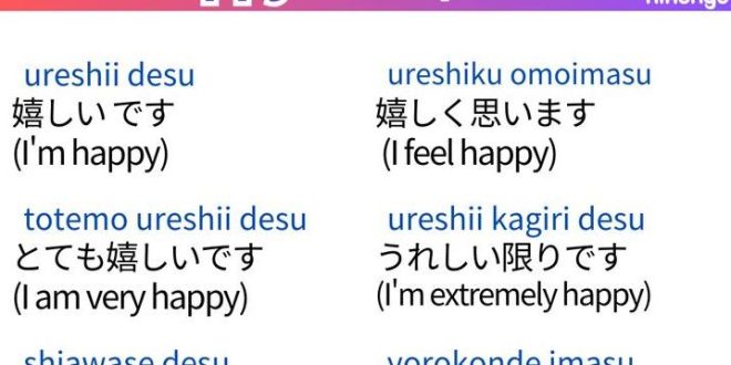 How to say "I'm happy" in Japanese