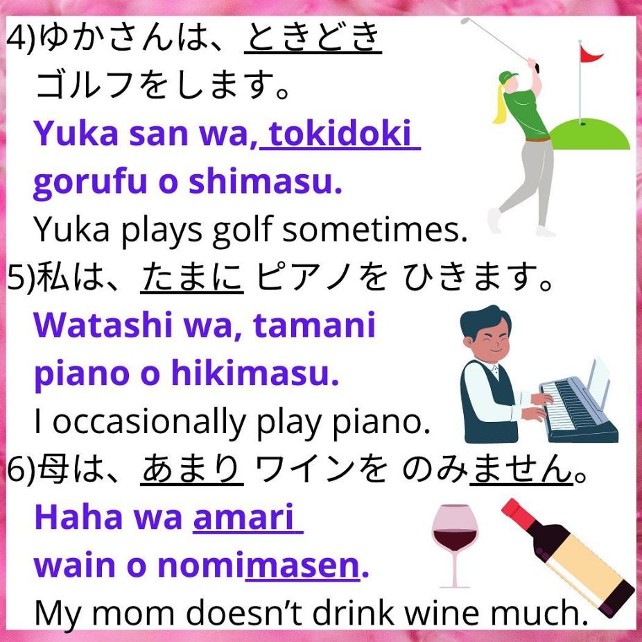 Frequency adverbs in Japanese