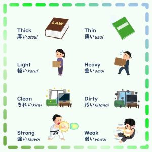 List of opposites of adjectives in Japanese