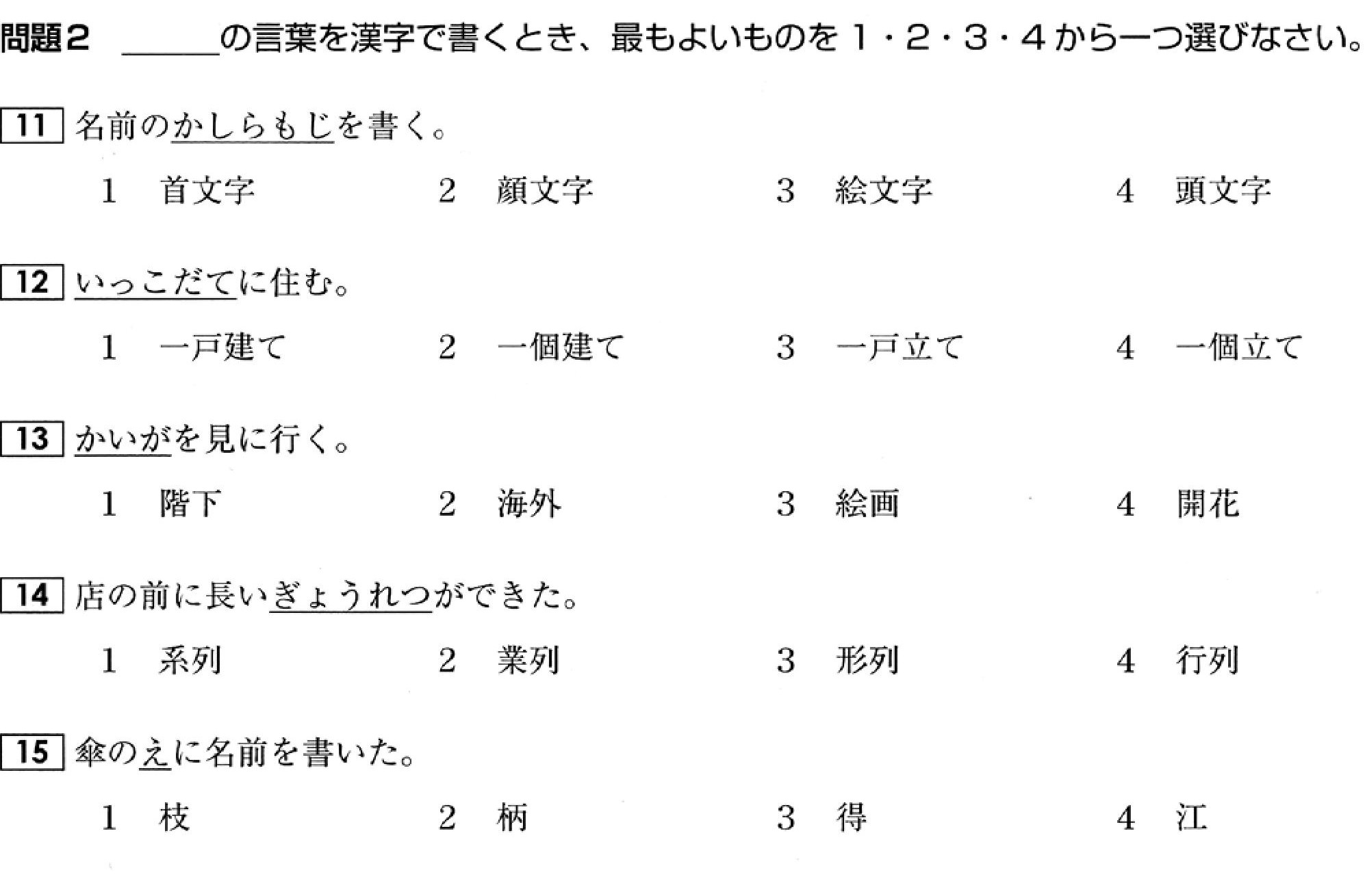 N1 Kanji Exercises: Part 4 (with Answers)