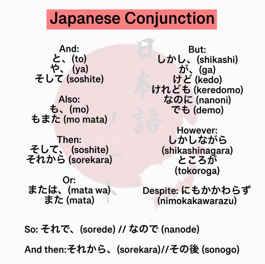 Japanese conjunction you should know