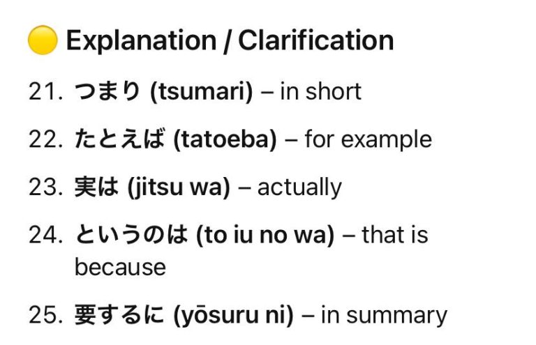 JLPT N3 Conjunctions List